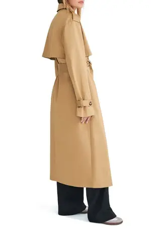 FAVORITE DAUGHTER The Charles Tie Waist Double Breasted Trench Coat