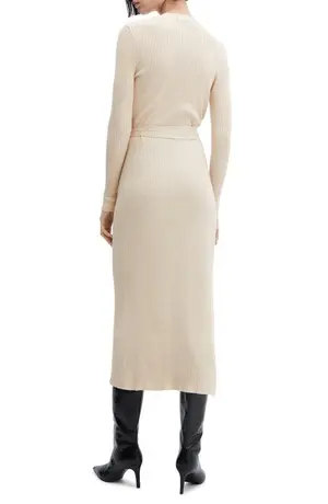 Mango Long Sleeve Wrap Sweater Dress