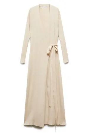 Mango Long Sleeve Wrap Sweater Dress