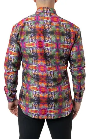 MACEOO Fibonacci Benjamin 68 Cotton Button-up Shirt - Orange