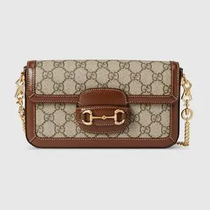Gucci Horsebit 1955 Mini Bag Gg Canvas - Beige And Ebony Supreme