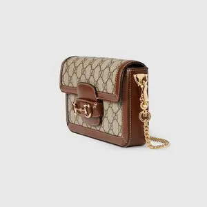 Gucci Horsebit 1955 Mini Bag Gg Canvas - Beige And Ebony Supreme