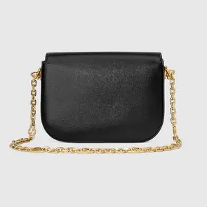 Gucci Horsebit 1955 Mini Bag Gg Canvas - Black Leather
