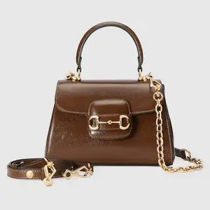 Gucci Horsebit 1955 Mini Bag Gg Canvas - Light Brown Leather