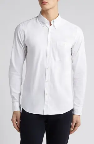 BOSS Roan Solid Button-down Shirt White