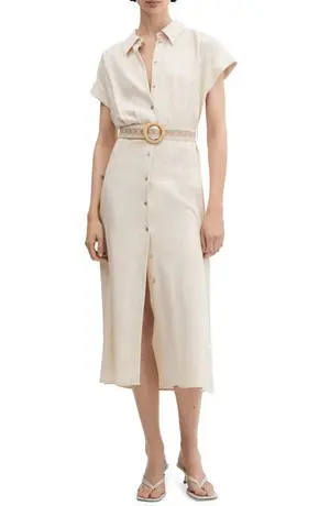Mango Belted Shirt Dress