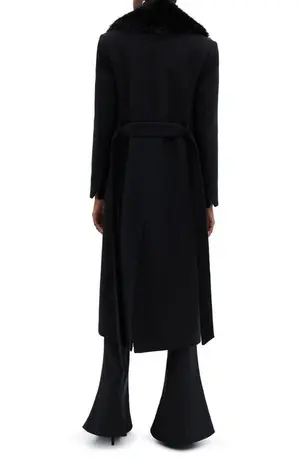 Mango Wool-blend Coat With Faux-fur Collar
