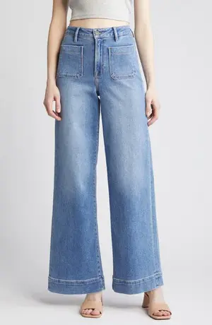 HIDDEN JEANS Patch Pocket Wide-leg Jeans