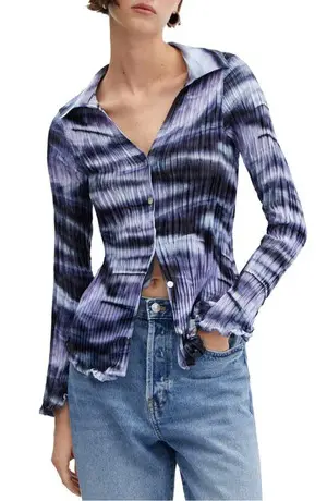 Mango Tie-dye Pleated Shirt