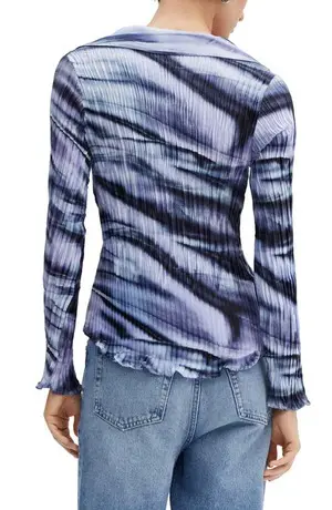 Mango Tie-dye Pleated Shirt