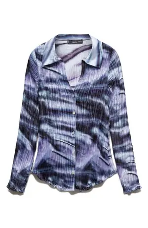 Mango Tie-dye Pleated Shirt