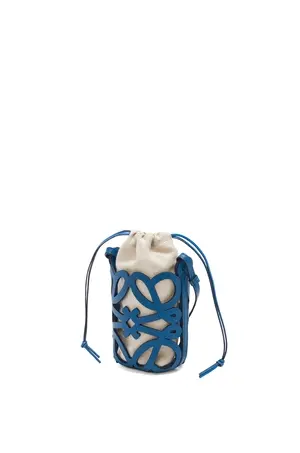 Loewe Luxury Anagram Cut-out Pocket In Classic Calfskin And Canvas