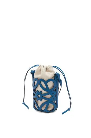 Loewe Luxury Anagram Cut-out Pocket In Classic Calfskin And Canvas