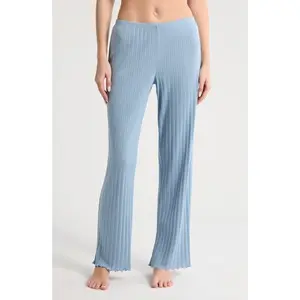 Eberjey Pointelle Rib Pajama Pants - Faded Denim