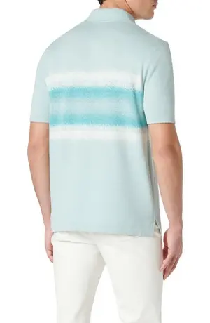 Bugatchi Cotton & Silk Polo - Seafoam