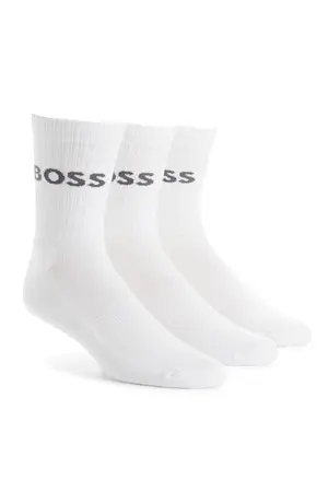 BOSS 3-pack Logo Socks - White