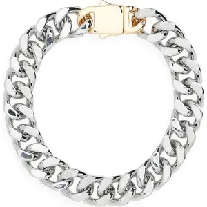 OPEN EDIT Two-tone Flat Curb Chain Bracelet