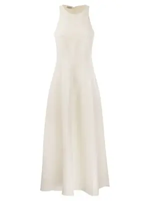 Brunello Cucinelli Fluid Viscose And Linen Twill Dress