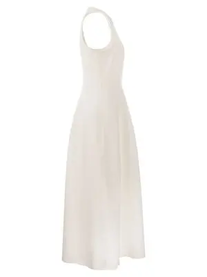 Brunello Cucinelli Fluid Viscose And Linen Twill Dress