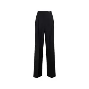 Prada Wool Classic Logo Trousers - Black
