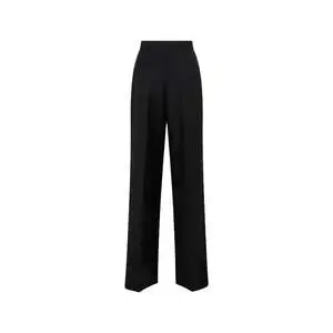 Prada Wool Classic Logo Trousers - Black