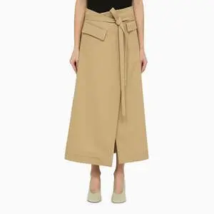 Sportmax Cotton Gabardine Wrap Skirt