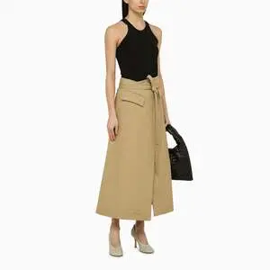 Sportmax Cotton Gabardine Wrap Skirt