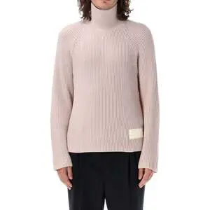 AMI Paris Turtleneck Long Sleeve Sweater - Pink