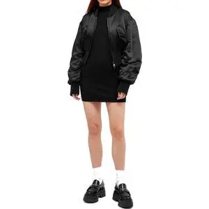 Dolce & Gabbana Cropped Bomber Jacket - Black