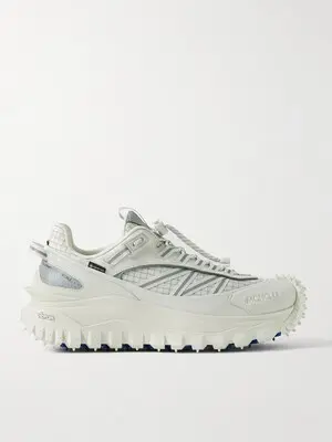 Moncler Trailgrip Gtx Leather-trimmed Sneakers - Neutrals