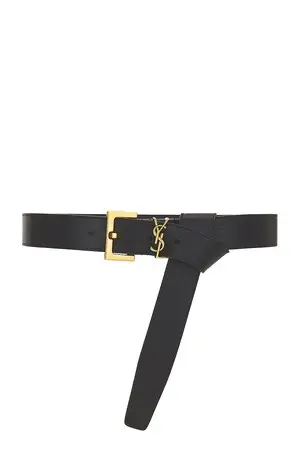 Saint Laurent Cassandre Long Belt - Nero
