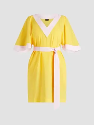 VALIMARE Casia Tie-waist Cover-up Dress - Yellow