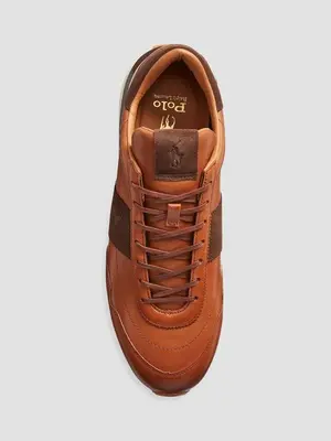 Polo Ralph Lauren Train 89 Pony-embossed Leather & Suede Running Sneakers