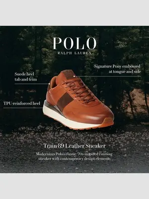 Polo Ralph Lauren Train 89 Pony-embossed Leather & Suede Running Sneakers