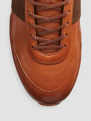 Polo Ralph Lauren Train 89 Pony-embossed Leather & Suede Running Sneakers