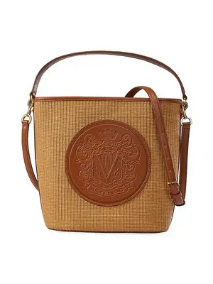 Veronica Beard Veronica Beard Raffia Woven Bucket Bag - Camel