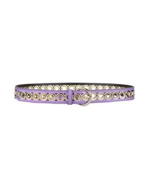 Sandro Leather Belt With Metal Applications - Purple