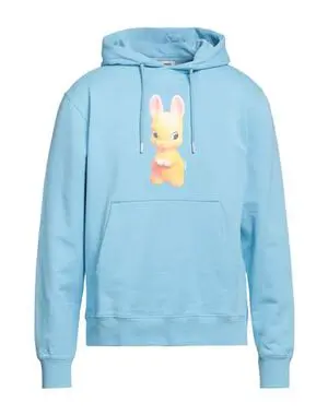 Sandro Light Cotton-blend Printed Hoodie - Blue