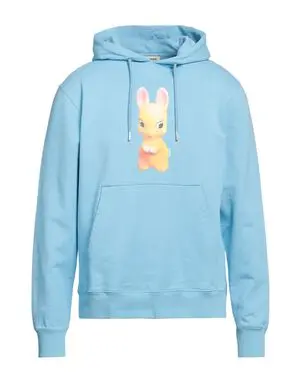 Sandro Light Cotton-blend Printed Hoodie - Blue