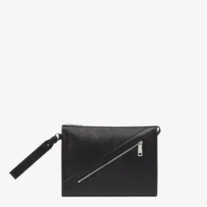 Fendi Shadow Diagonal Clutch - Black