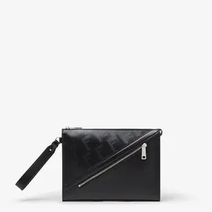 Fendi Shadow Diagonal Clutch - Black