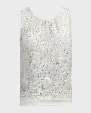 Dice Kayek Polka-dot Sequin Embellished Top