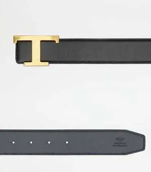 TOD'S Reversible Leather Belt - Nero/blu