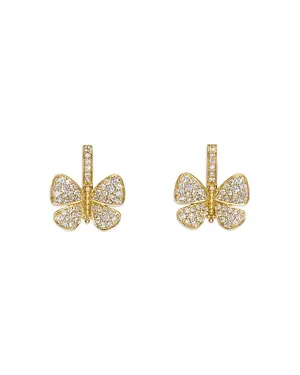 Temple St. Clair 18k Yellow Diamond Butterfly Earrings - Gold