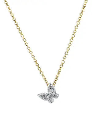 Phillips House Symphony Diamond Butterfly Pendant Necklace - White/gold