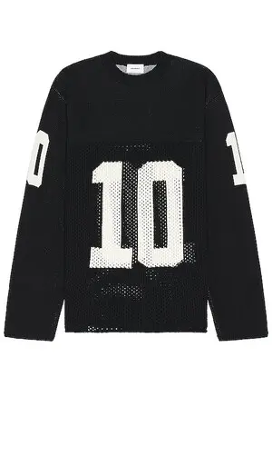 トップス ASKYURSELF Knit Mesh LS Jersey Black XL Askyurself Knit Mesh Long Sleeve Jersey - Black | Editorialist