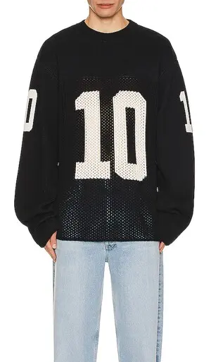 Askyurself Knit Mesh Long Sleeve Jersey - Black | Editorialist