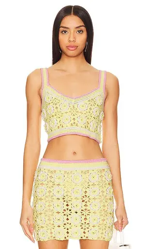 LOVERS AND FRIENDS Meadow Crochet Top - Yellow