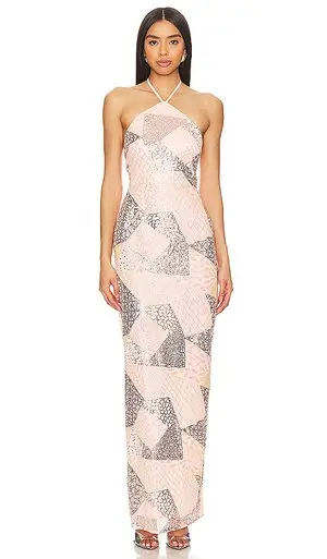 Embellished Maxi Evening Dress