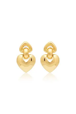 KENNETH JAY LANE Tone Heart Drop Earrings - Gold